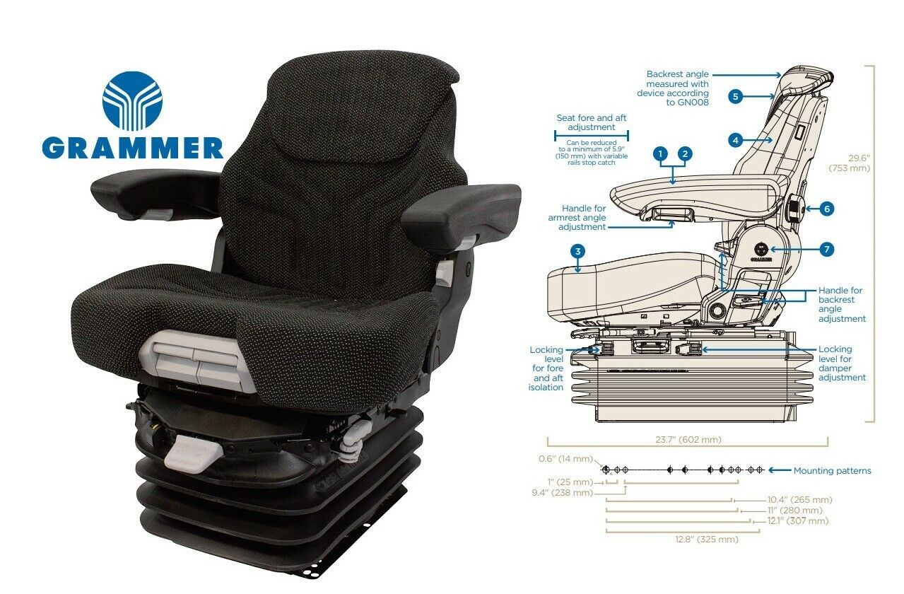 MMTractorParts.com: Grammer 12v Air Suspension Seat Volvo Backhoe ...
