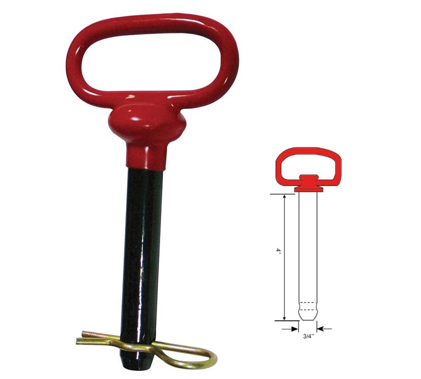 MMTractorParts.com: Red Head Hitch Pin - Grade 5 Steel Powder Coated ...