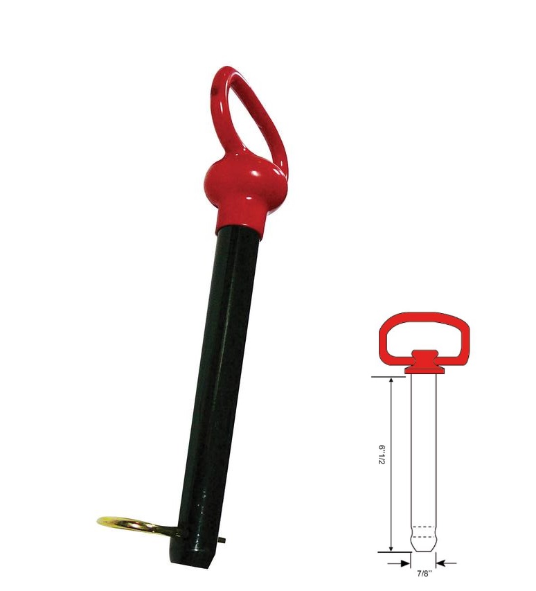 MMTractorParts.com: Red Head Hitch Pin - Grade 5 Steel Powder Coated ...