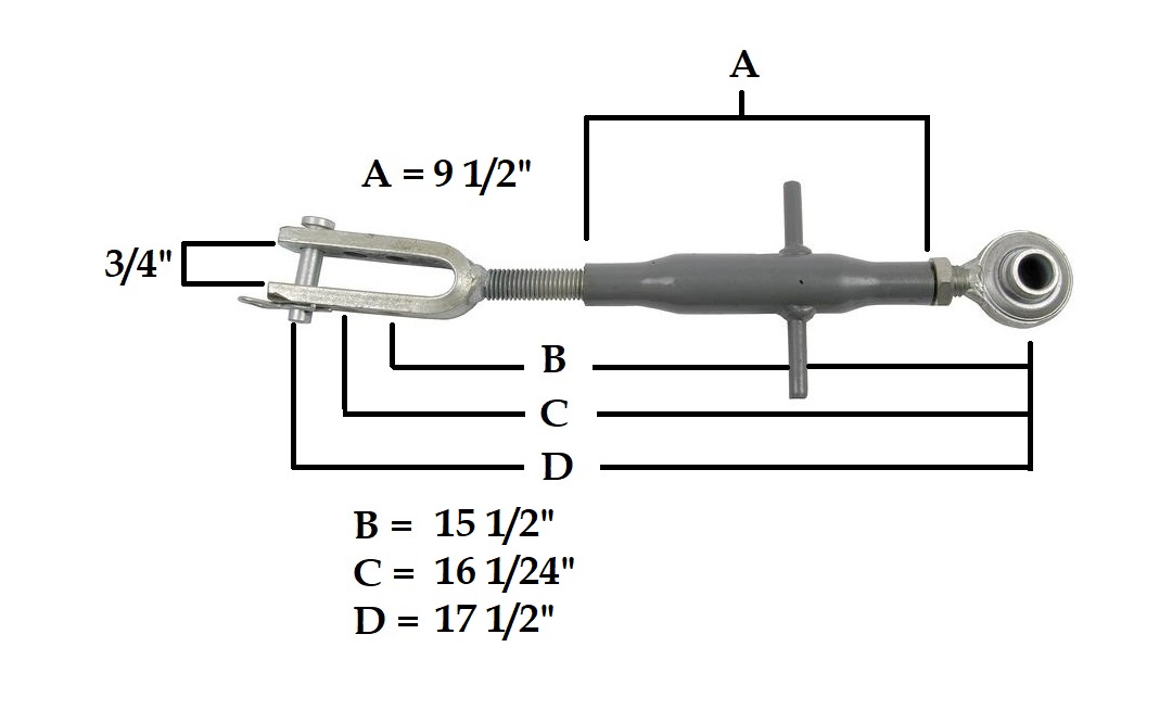 MMTractorParts.com: 3 Point Hitch Adjustable Leveling Arm Assembly ...