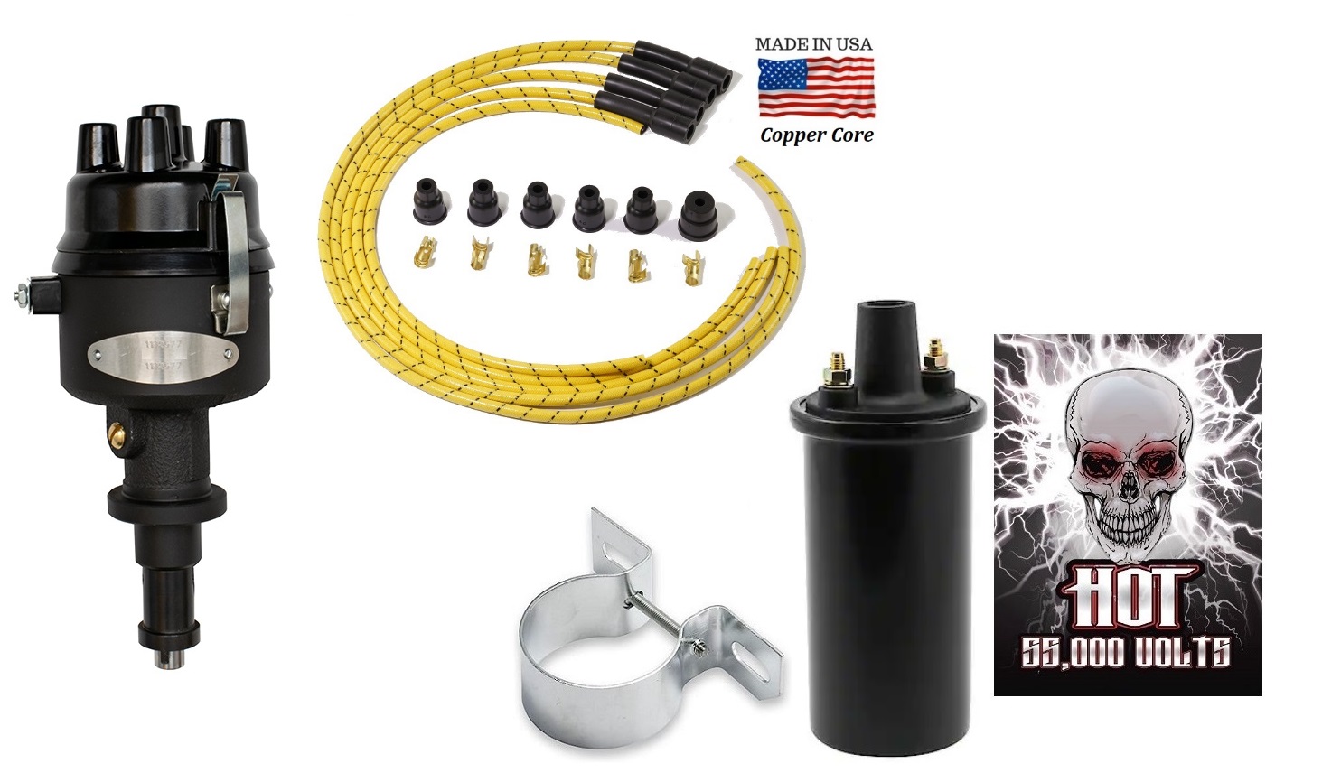 MMTractorParts.com: 1112474 New Distributor, Spark plug wires and 12V ...